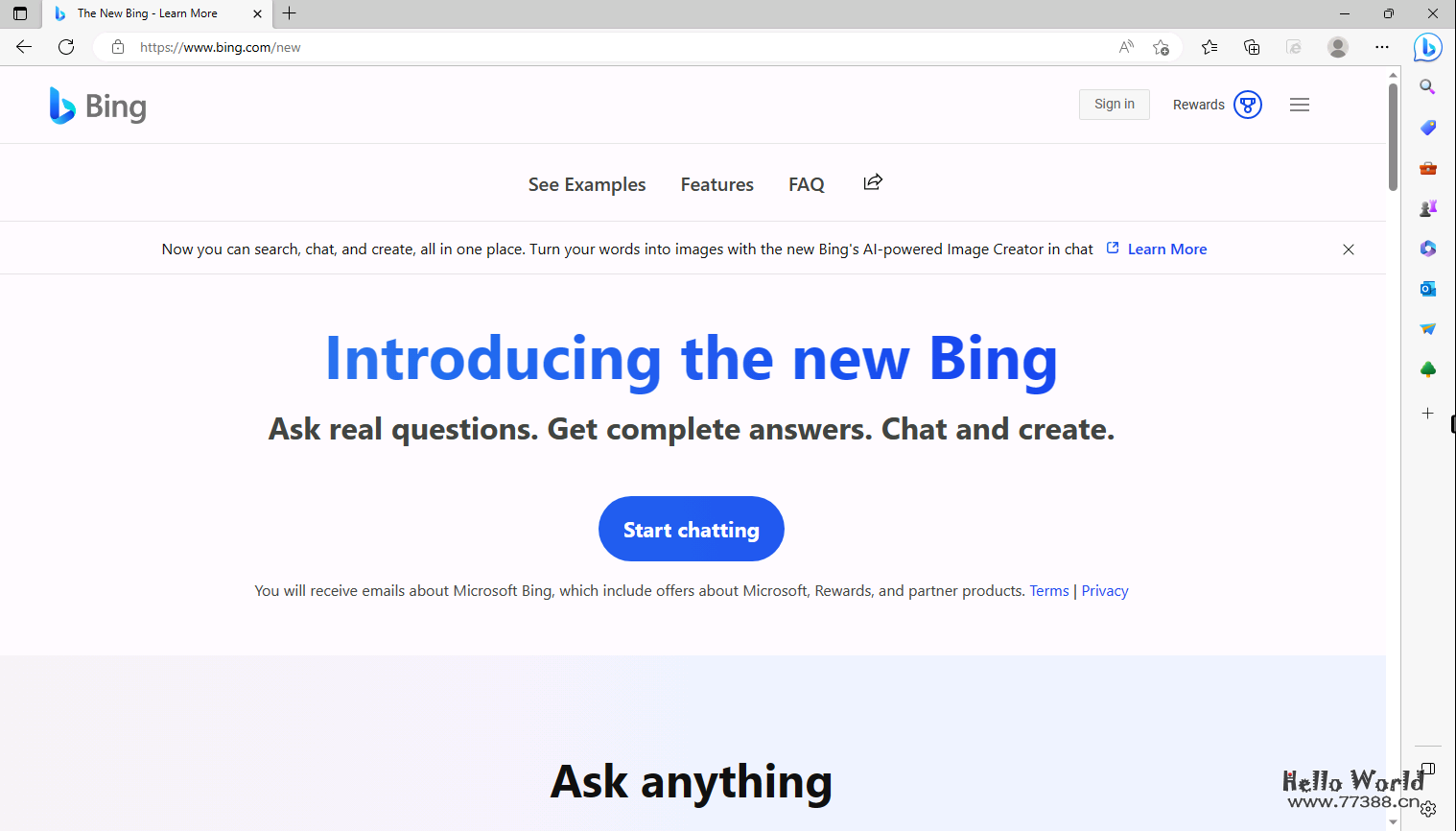 微软Newbing使用指南，新必应国内100%可用，无需科学上网 - Hello World