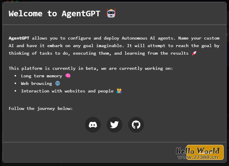 AgentGPT注册使用教程 - Hello World