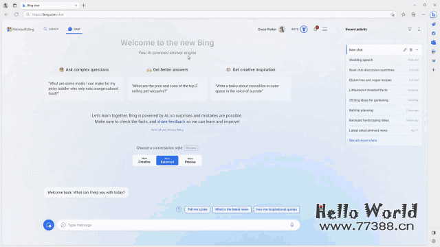 微软Bing突然全面开放插件系统，文生图原生支持中文 - Hello World